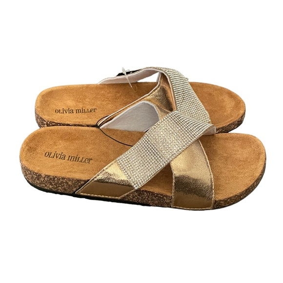 Olivia Miller | Shoes | Olivia Miller Rose Gold Sparkly Slide Sandal ...